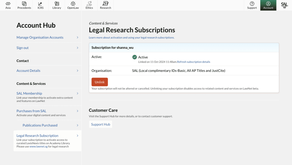 How to Manually Link Your Legal Research Account to LawNet.com